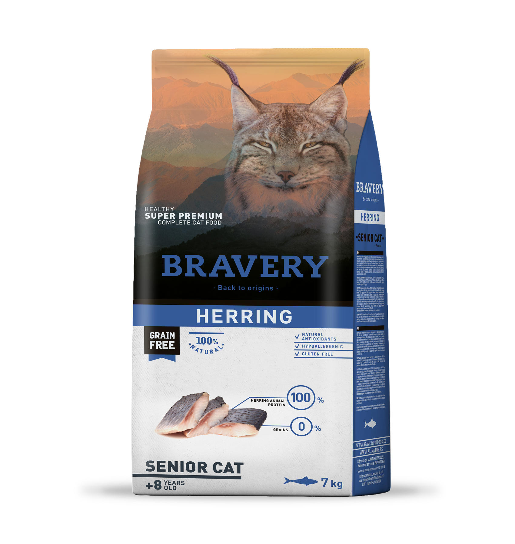 Comida para gatos con arenque. Comida seca - Bravery